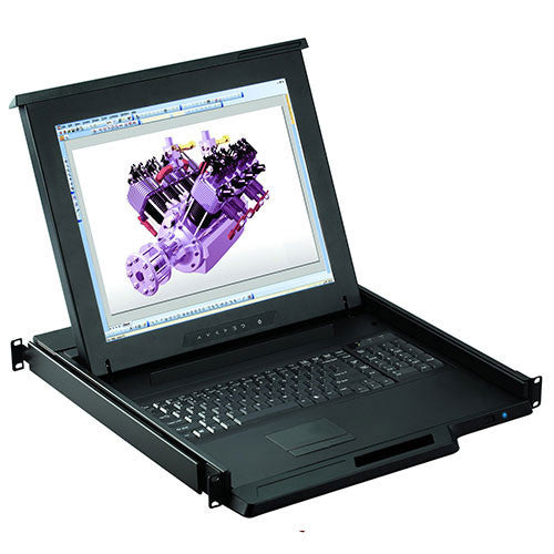 1U Rackmount KVM Combo with 19" Screen - 32 Ports – Rackmount Solutions